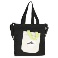 China White Black Long Strap Canvas Tote Bags Multifunctional All Season for sale