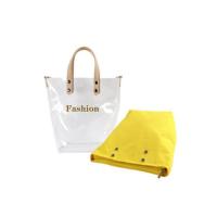 China Shopping Transparent PVC Crossbody Tote Bag 30*35*15cm With Canvas Insert Bags for sale