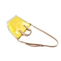 China Shopping Transparent PVC Crossbody Tote Bag 30*35*15cm With Canvas Insert Bags for sale
