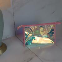 China Transparent Pink PVC Hologram Makeup Bag 25*15* 5cm For Shopping Sport for sale