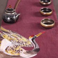 China Heavy Cotton Embroidery Logo Dining Table Cloth Runner For Tea Tables for sale