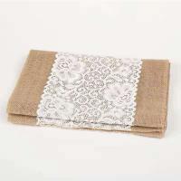 China Heavy Jute Lace Kitchen Table Covers Coffee Table Cloth Runner for sale