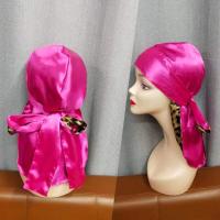 China Long Tail 21 Inches Sleeping Hair Bonnets Heat Transfer Printing Logo for sale