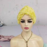 China Customized Flower design polyester 190T / Satin Turban Bonnet for sale