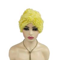 China Customized Flower design polyester 190T / Satin Turban Bonnet for sale