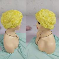 China Customized Flower design polyester 190T / Satin Turban Bonnet for sale