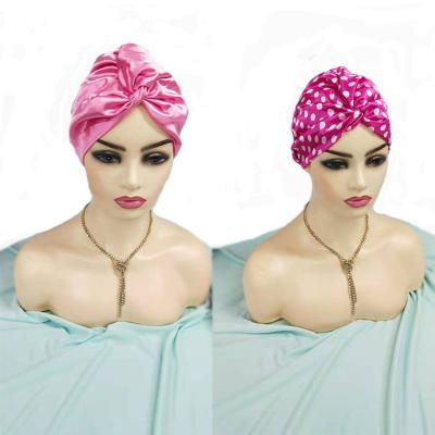 China Customized Muslim Styling Satin Turban Bonnet For Sleeping for sale