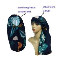 China Reversible Double Layer Satin Lined Long Hair Bonnet for sale