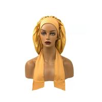 China Adjustable Satin And Stretchy Fabric Sleeping Hair Bonnets for sale