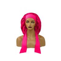 China Adjustable Satin And Stretchy Fabric Sleeping Hair Bonnets for sale
