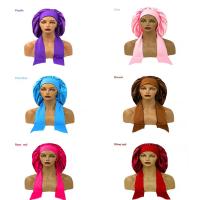China Adjustable Satin And Stretchy Fabric Sleeping Hair Bonnets for sale