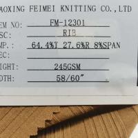 China FM-12301 Cotton Rayon Knitted Rib Fabric 245 GSM 58/60 Inch for Garment Manufacturing for sale