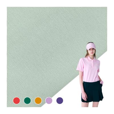 China CVC Pique Knit Fabric 73% Cotton 27% Elastic Fiber 180CM Width 210GSM Weight for Garment Manufacturing for sale