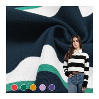 China Custom Green Black White Striped Pique Fabric 93% Cotton 7% Spandex 185cm Width for Baby Clothing for sale