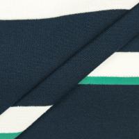 China Custom Green Black White Striped Pique Fabric 93% Cotton 7% Spandex 185cm Width for Baby Clothing for sale