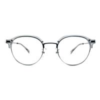 China FP2713 Vintage Round Acetate Metal Glasses Unisex Lightweight Spectacle for sale