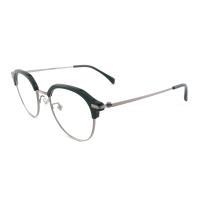 China FP2713 Vintage Round Acetate Metal Glasses Unisex Lightweight Spectacle for sale