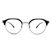 China FP2713 Vintage Round Acetate Metal Glasses Unisex Lightweight Spectacle for sale