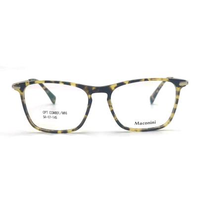 China OPT COM001 Acetate Optical Frame high elasticity stainless steel temples for sale