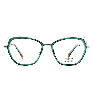 China BD136M Customized Vintage Square Glasses Acetate Metal Frames For Women for sale