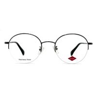 China FM3230 Semi Rimless Round Optical Metal Frames In Stainless Steel for sale