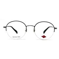 China FM3230 Semi Rimless Round Optical Metal Frames In Stainless Steel for sale
