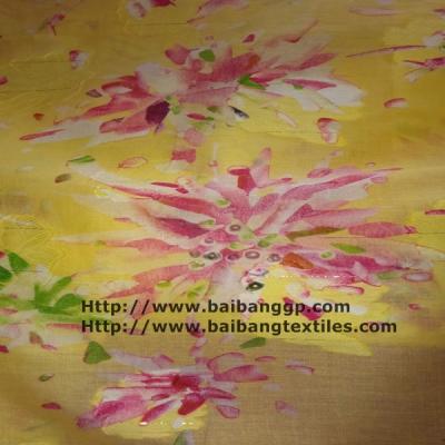 China 100% COTTON CUT-JACQUARD WITH METAL LINE VOILE PRINTING FABRIC for sale