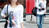 China Lady T shirts piece printing for sale