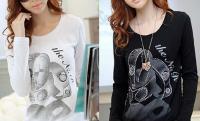 China Lady T shirts piece printing for sale