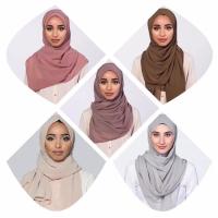 China BBTS super high Twisted metallic spun polyester voile fabric for muslim usage white bluishwhite dyeing printing for sale