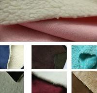 China New fashion fabric free samples of pink suede composite lambskin composite soft cotton wool for sale