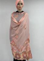 China high quality Spun polyester voile fabrics embroidery sudan robe swiss hijab scarf for muslim women for sale