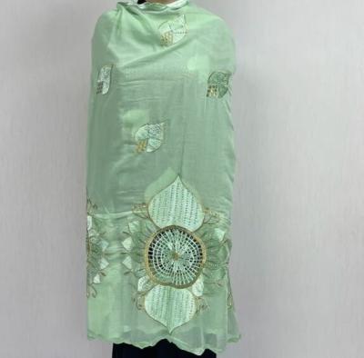 China high quality Voile fabrics embroidery sudan robe swiss hijab scarf for muslim women for sale