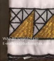 China Africa Emma Sudanese Arabia Scarf Turban embroidery white color jacquard hot embroidery for sale