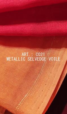 China Metallic spun polyester voile fabric ready goods high twisted full voile for sale