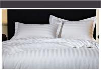China Hotel stripes sateen cotton white fabric highest quality smoth finishing for sale
