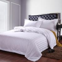 China Hotel stripes sateen cotton white fabric highest quality smoth finishing for sale