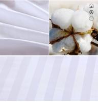 China Hotel stripes sateen cotton white fabric highest quality smoth finishing for sale