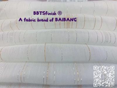 China metallic strips of polyester chiffon fashion fabric for sale