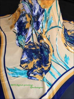 China 100% Spun polyester voile نسج البوليستر الفوال  DIGITAL printing 58
