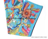 China 100% Spun polyester voile نسج البوليستر الفوال  DIGITAL printing 58