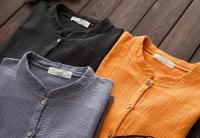 China 100% cotton crepe wrinkle fabric plain dyed high quality for sale