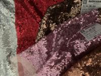China Seqiun embroidery full width 3mm bright sequin dress fashion fabric for sale