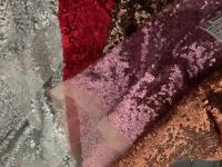 China Seqiun embroidery full width 3mm bright sequin dress fashion fabric for sale