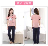 China Pajamas women's summer cotton short-sleeved trousers thin section Korean version of the spring and summer cute cartoon c for sale
