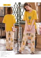 China Pajamas women's summer cotton short-sleeved trousers thin section Korean version of the spring and summer cute cartoon c for sale