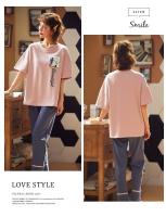 China Pajamas women's summer cotton short-sleeved trousers thin section Korean version of the spring and summer cute cartoon c for sale