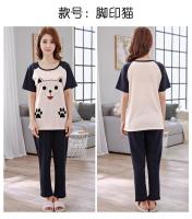 China Pajamas women's summer cotton short-sleeved trousers thin section Korean version of the spring and summer cute cartoon c for sale