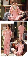 China Pajamas women's summer cotton short-sleeved trousers thin section Korean version of the spring and summer cute cartoon c for sale