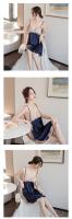 China Factory direct cross-border creative long pajamas comfortable sexy noble stitching strap chiffon nightdress female summe for sale